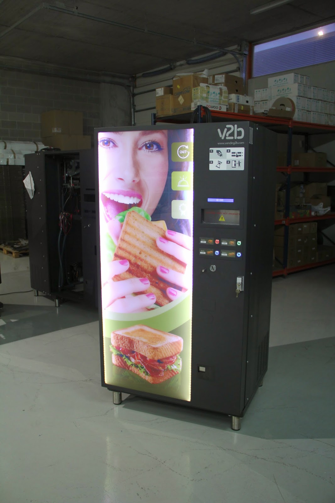 v2b hot food vending machines