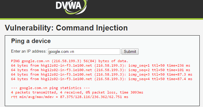COMMAND INJECTION – SERIES WEB APPLICATION SECURITY ~ Khanh Phạm