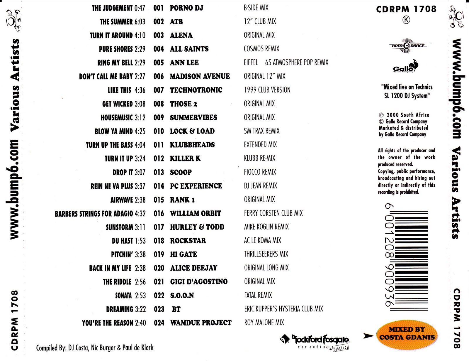 RETRO DISCO HI-NRG: BUMP 6 - DJ Costa non-stop club mix (2000) Various ...