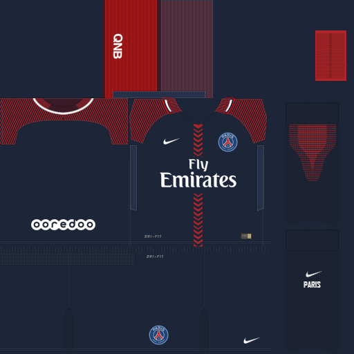 Menna Kits: PSG 2017/18 by Nike - Home e Away - 3D