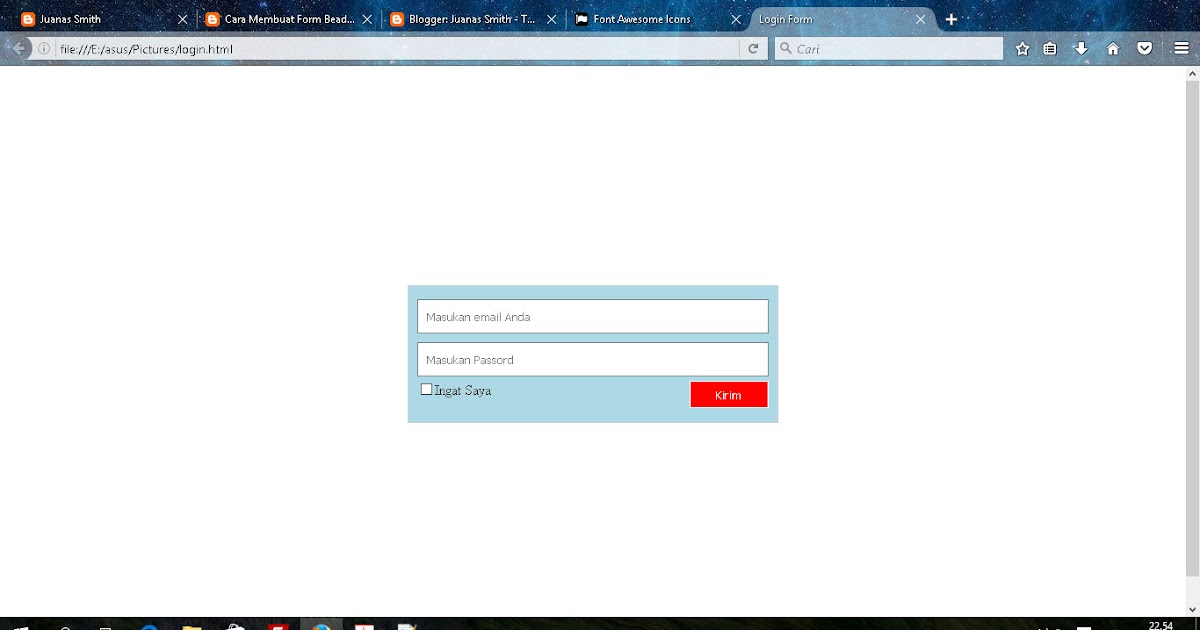 Cara Membuat Form Berada di tengah layar menggunakan html dan css ...