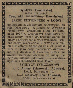 baedeker łódzki: FABRYKA I REZYDENCJA KESTENBERGÓW.