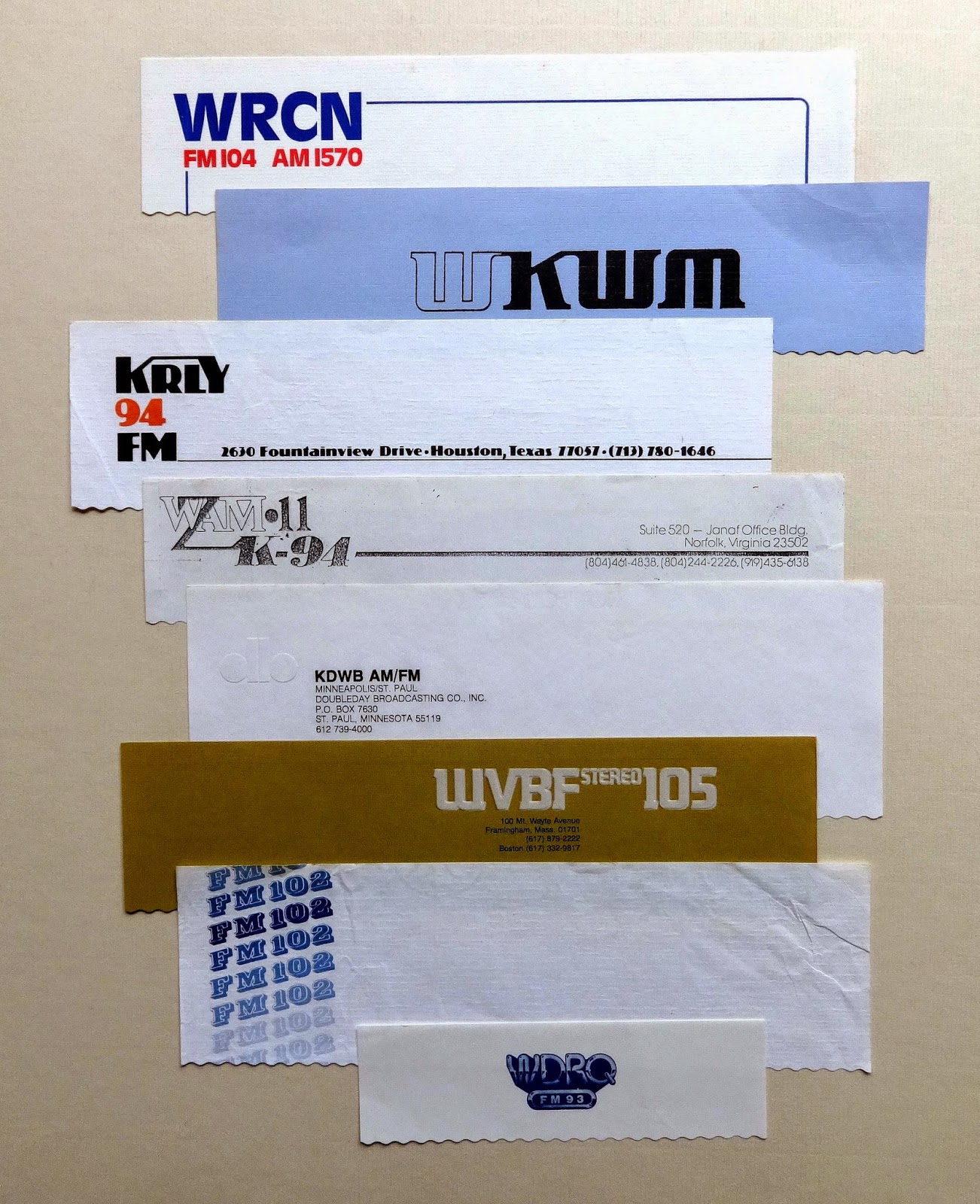 Past Print: Radio station letterheads / early 80s