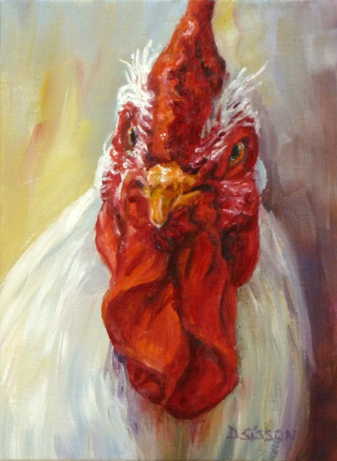 Daily Painting Projects: Face to Face Oil Chicken Art Portraits Farm ...