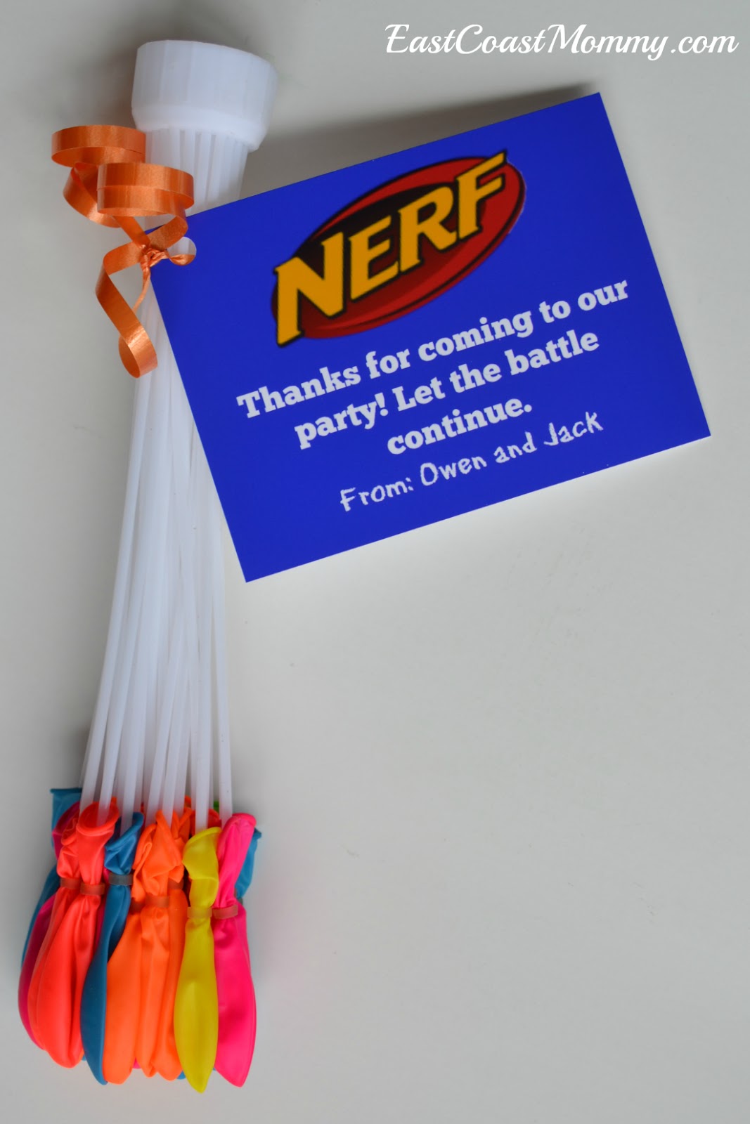 East Coast Mommy: NERF Party Loot Bag... with free printable tags