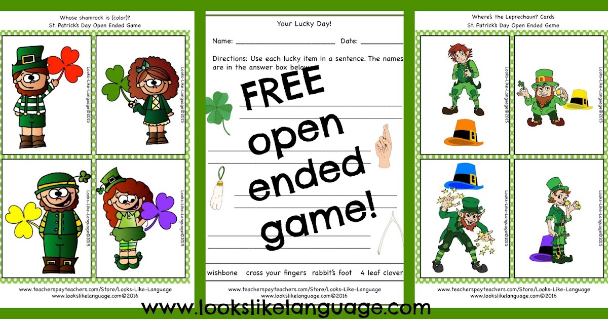 Classroom Freebies Too: St. Patrick's Day Freebie- 3 from Looks-Like ...