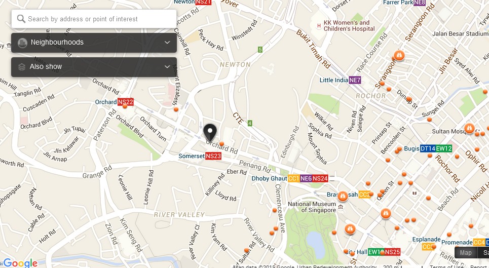 About Singapore City MRT Tourism Map and Holidays: Orchard Road ...