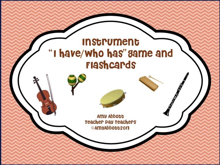 Instrument Flashcards and a Bundle with "I Have/Who Has" Instrument ...