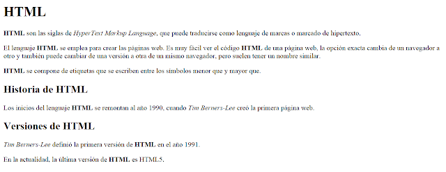 Introducción a HTML ejercicios con etiquetas fundamentales