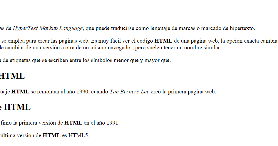 Introducción a HTML ejercicios con etiquetas fundamentales
