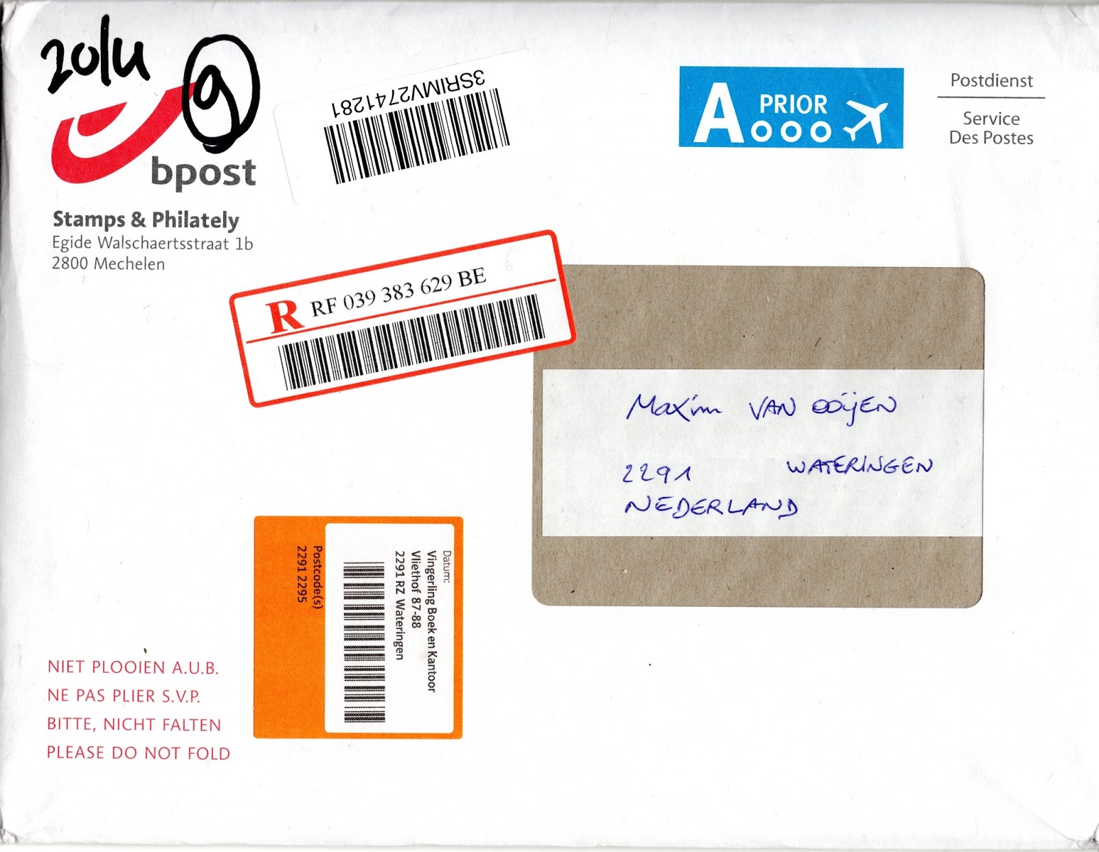 World envelope collection: Belgium