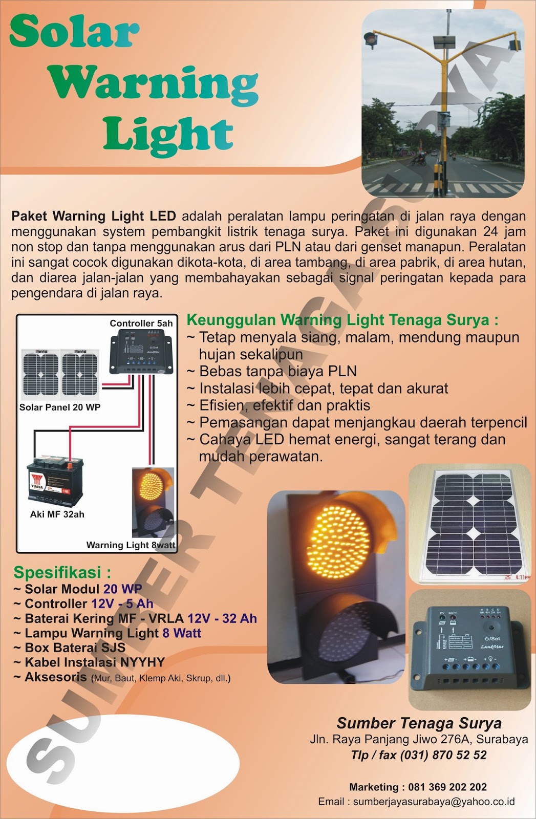 Listrik Tenaga Surya : Warning Light ( Lampu Peringatan Jalan ) dan ...
