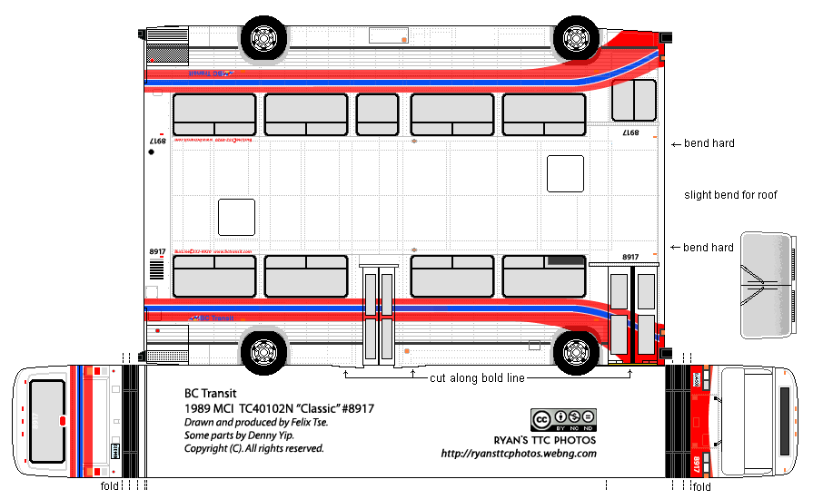 SP. Papel Modelismo: PaperBus 1989 MCI TC40102N - BC Transit