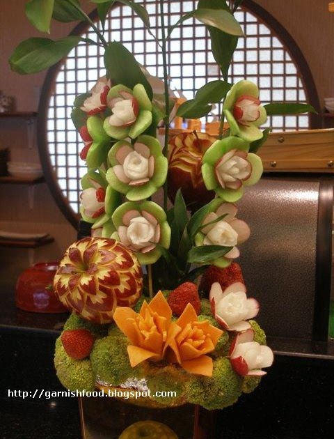 GarnishFoodBlog - Fruit Carving Arrangements and Food Garnishes ...