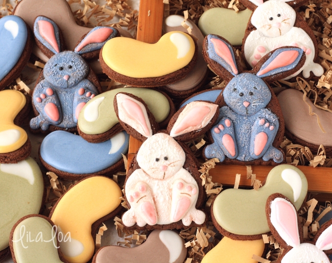 Decorated Easter Bunny Cookies -- Cookies and Cards