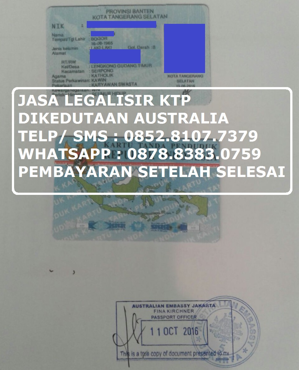 LEGALISIR KTP DI KEDUTAAN AUSTRALIA ~ JASA LEGALISIR DI KEDUTAAN AUSTRALIA