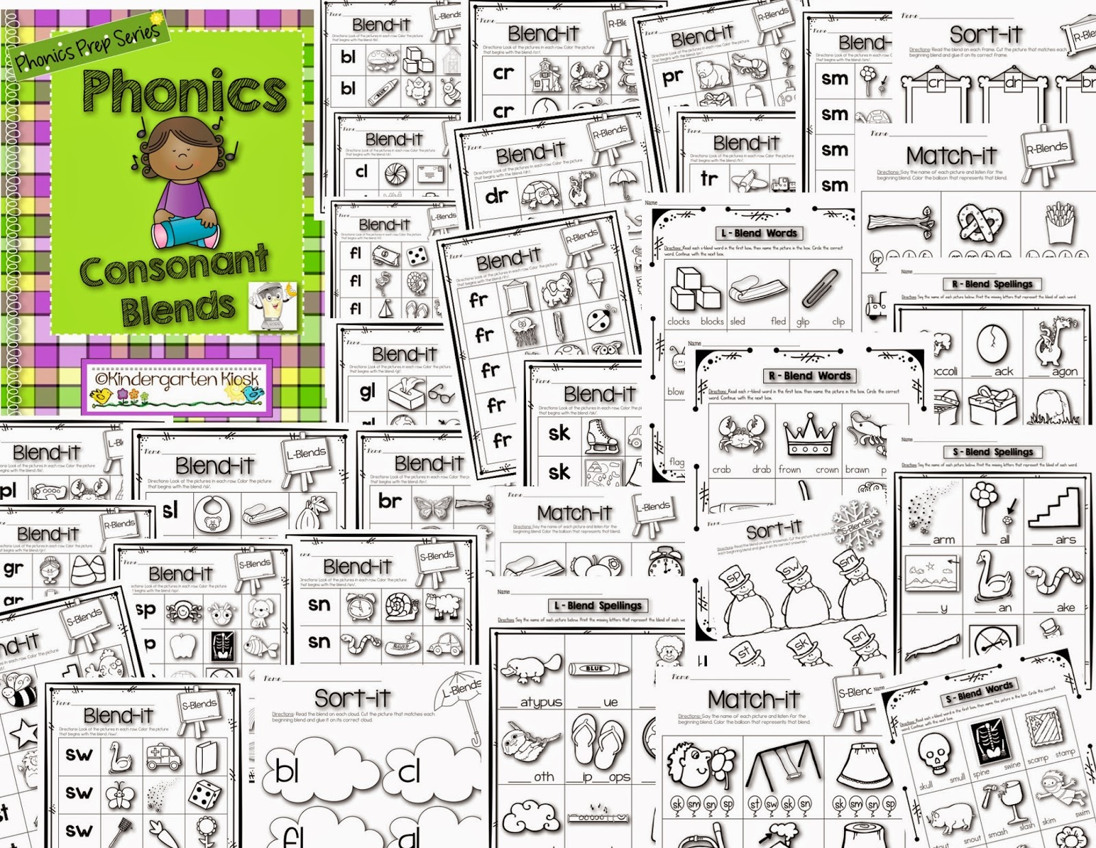 Kindergarten Kiosk: Phonics: Consonant Blends for Early Readers