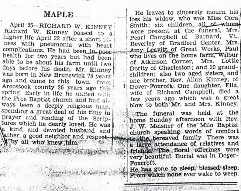 Remember: Richard Wayman Kinney and Cora Lee Smith