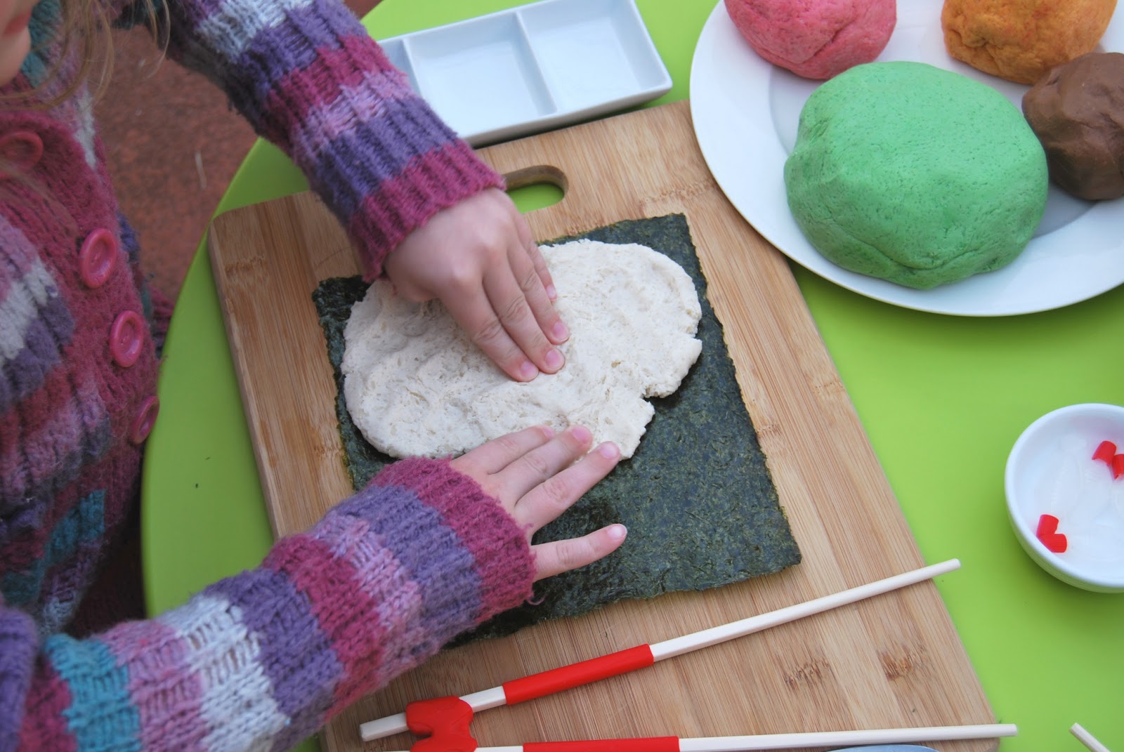 A Little Learning For Two: Play Dough Sushi