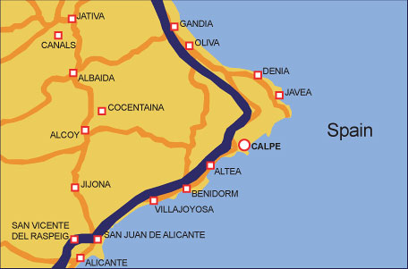 Calpe Op Kaart Spanje - kaart