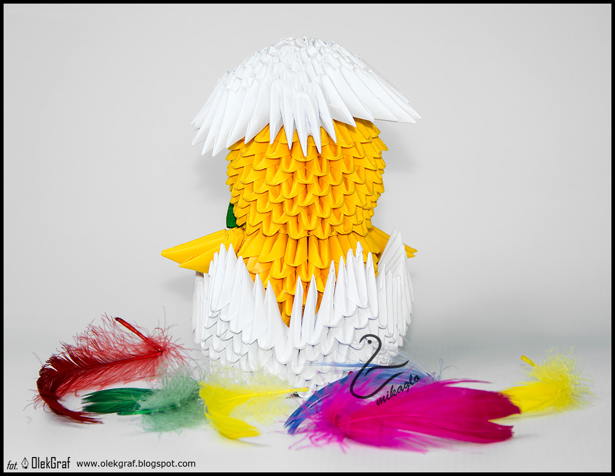 Origami 3d - mikaglo: 221. Kurczaczek w skorupce / 3d origami easter ...