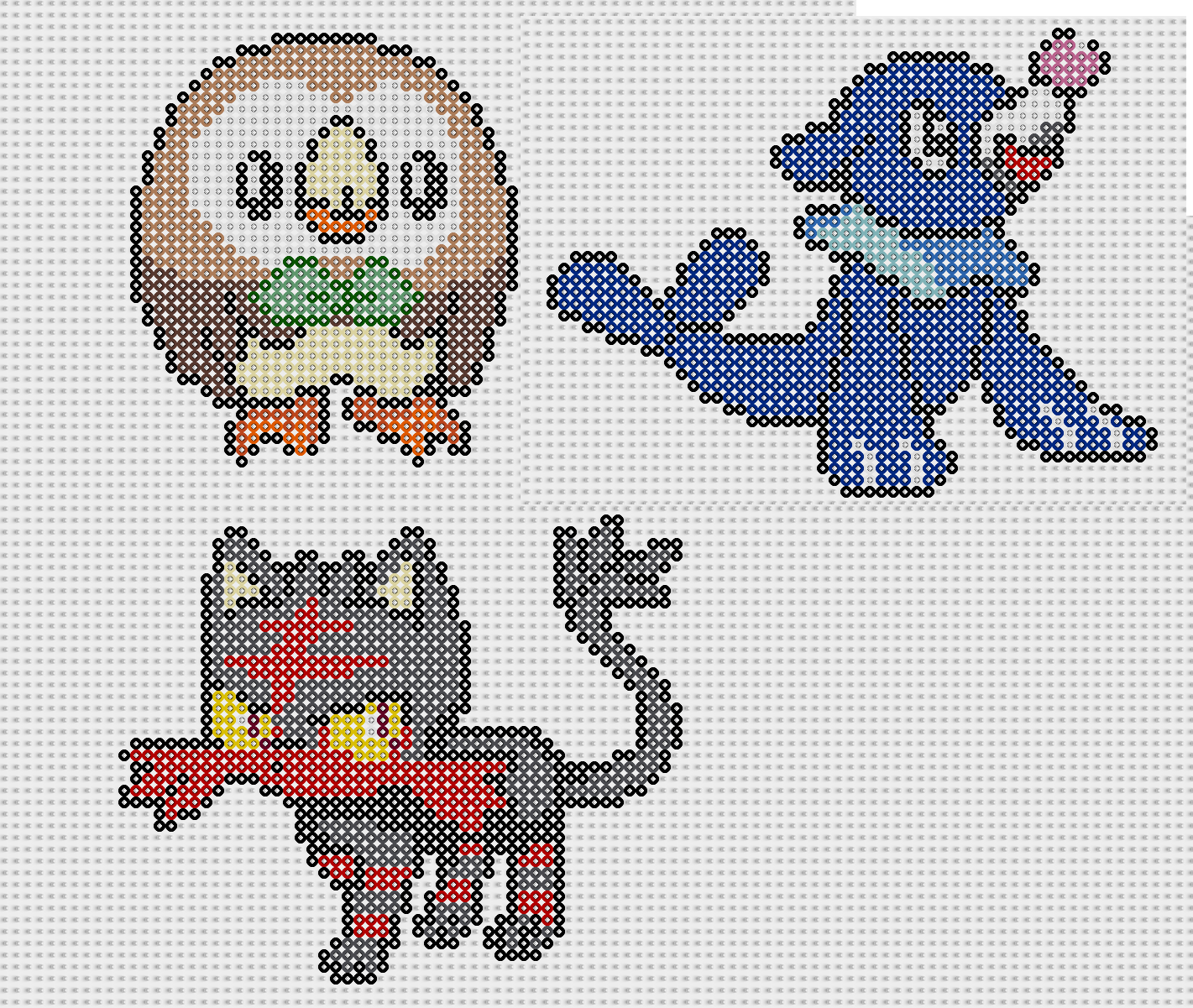 pixel art en perle hama: pokemon nouvelle generation en perles à repasser