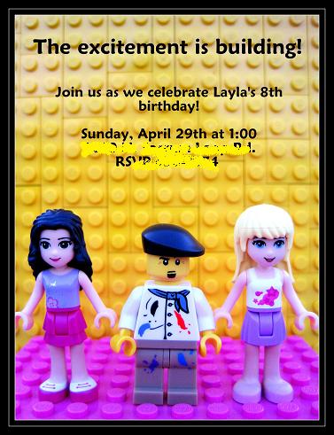 Ramblings from the Sunshine State: Easy DIY Lego & Lego Friends Invitations