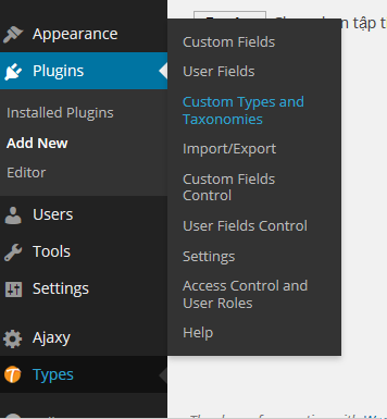 Cách sử dụng plugin Types wordpress | SharePHP