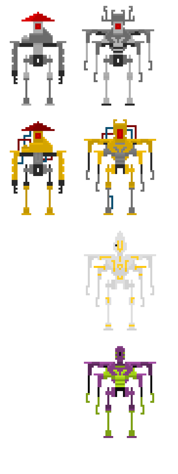 CRR Digital Art: Pixel Art Steampunk Robots