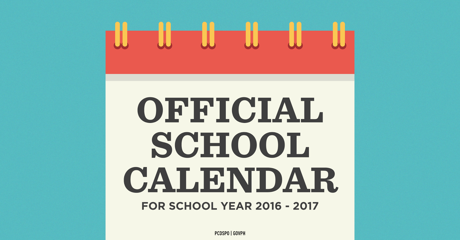 The Journey of a Brave Teacher: School Calendar for School Year 2016-2017
