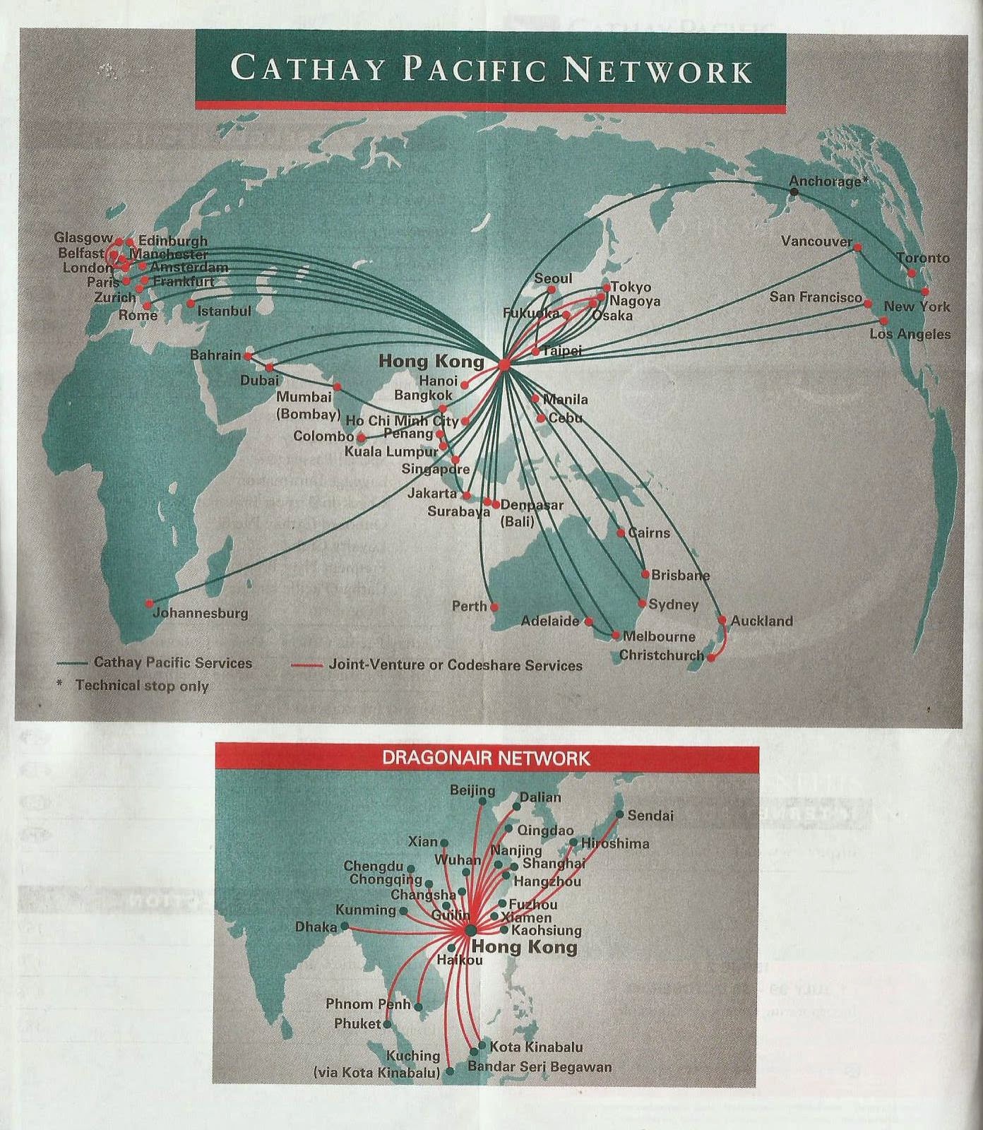Airline memorabilia: Cathay Pacific (1999)