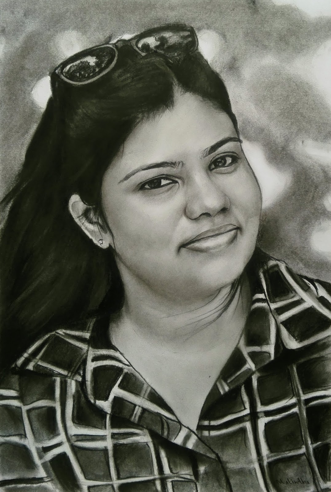 Commissioned Charcoal and oil paint Portraits by Malintha Prasad - Srilanka
