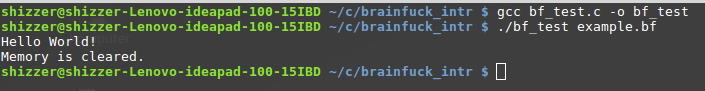 Brainfuck Interpreter in C - fifth day