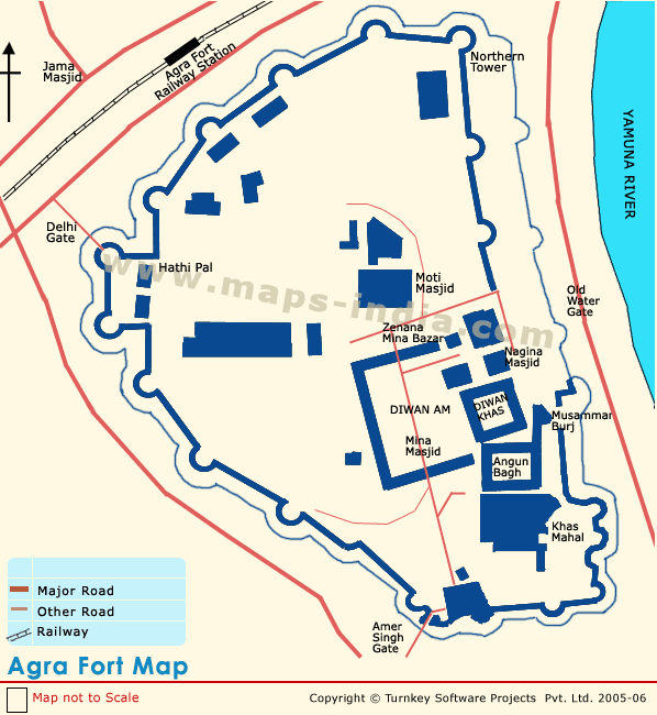 Agra india: Location of Agra Fort