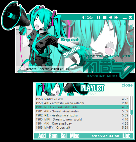 Winamp Skin: Hatsune Miku