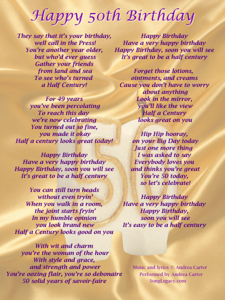 50th Birthday Poems - Birthday