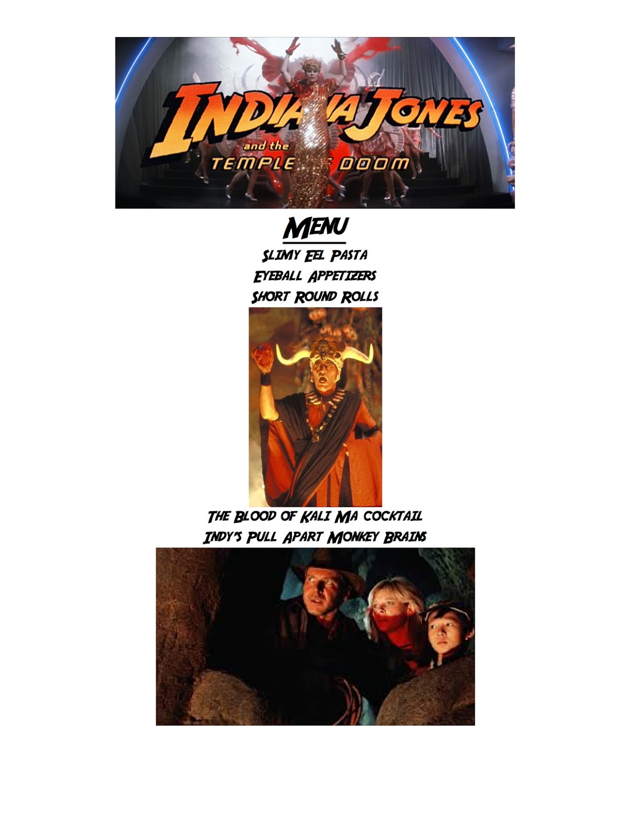 Reel Fancy Dinners: Indiana Jones and the Temple of Doom Dinner