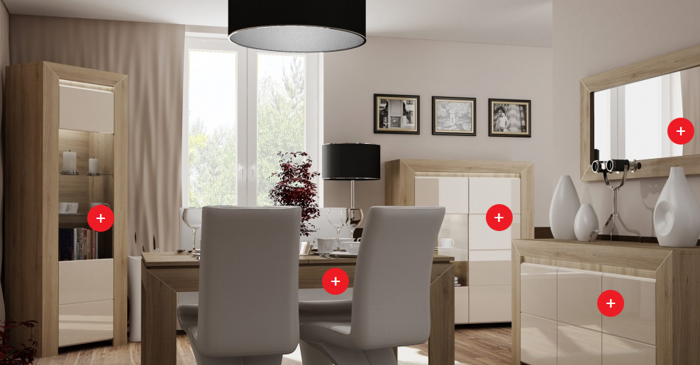 Mebla kuchenne: Biale meble drewniane do salonu