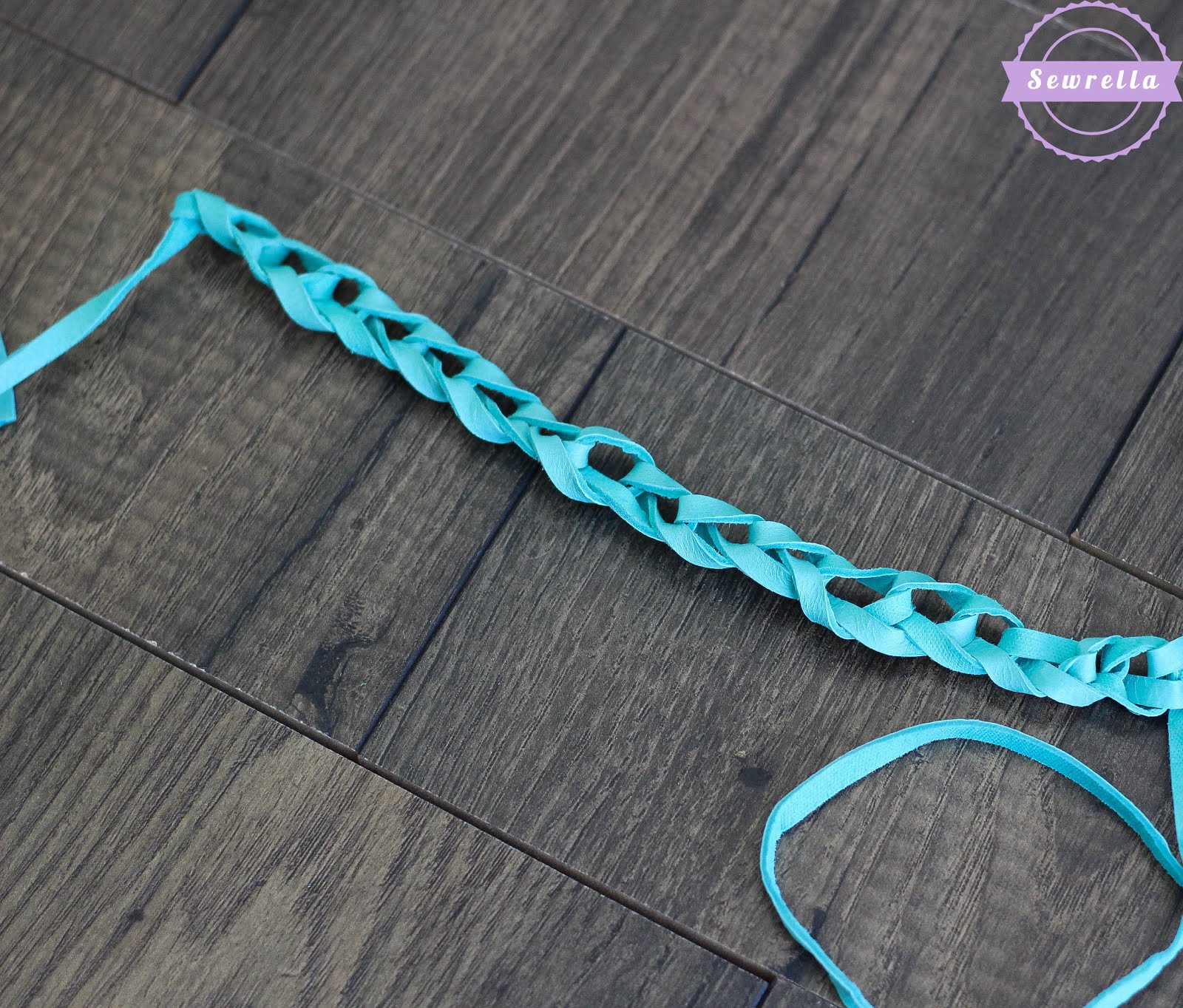 $1 Leather Chain Stitch Bracelet • Sewrella