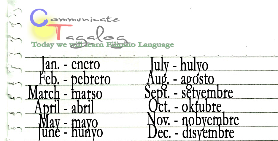 Communicate Tagalog: CT Lesson 14 - How to name months in Tagalog