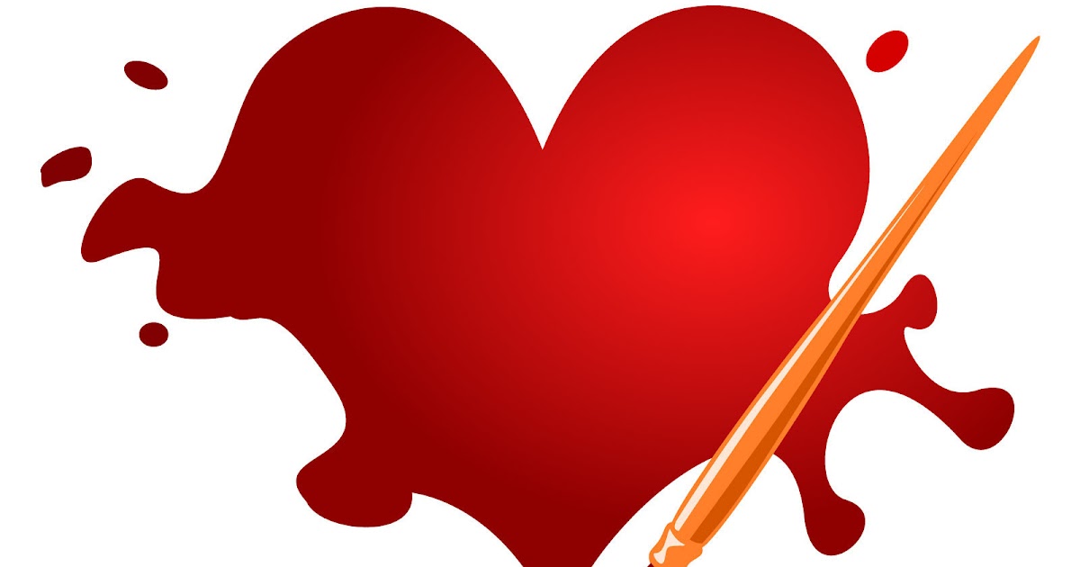 Ljubavno srce naslikano kistom ~ 1600x1200 Pozadine za desktop