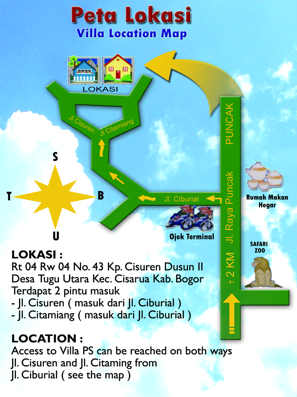 VILLA PS: PETA LOKASI & BROSUR