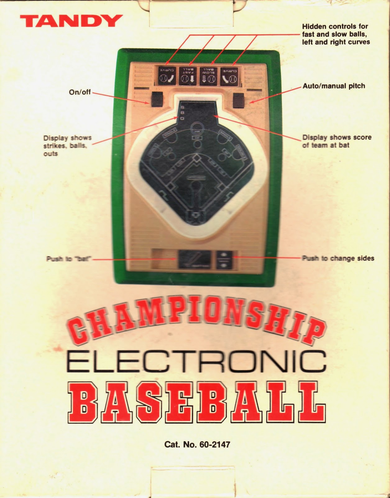 Electronic Baseball : Tandy - Electronic Championship Baseball
