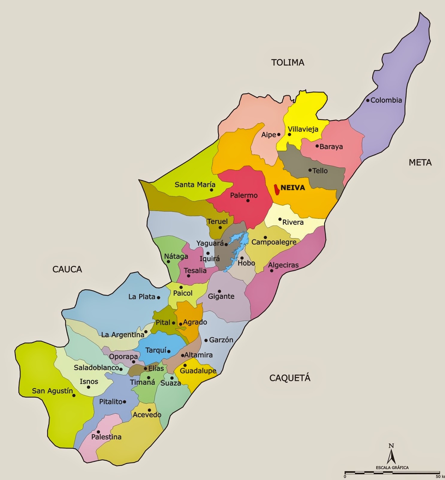 El Huila : Sitios turisticos