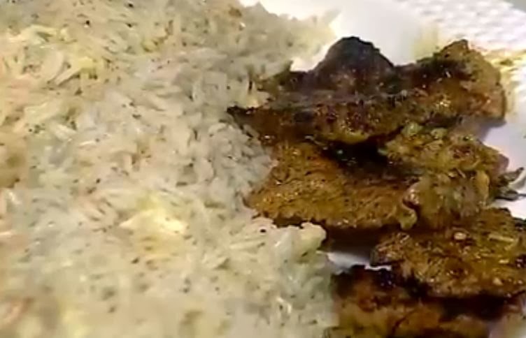 foodie: grilled beef with rice platter