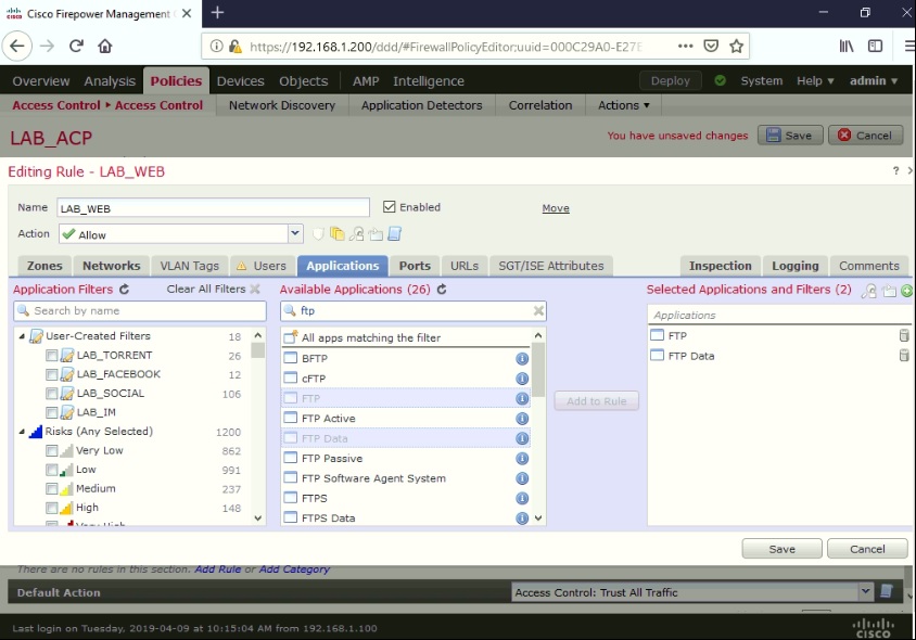 My Cybersecurity Journal: Configuring Cisco FMC File Type and Malware ...