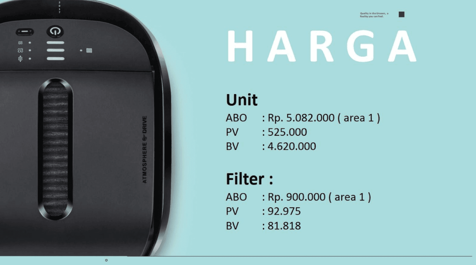 ATMOSPHERE DRIVE SARINGAN UDARA MOBIL AMWAY