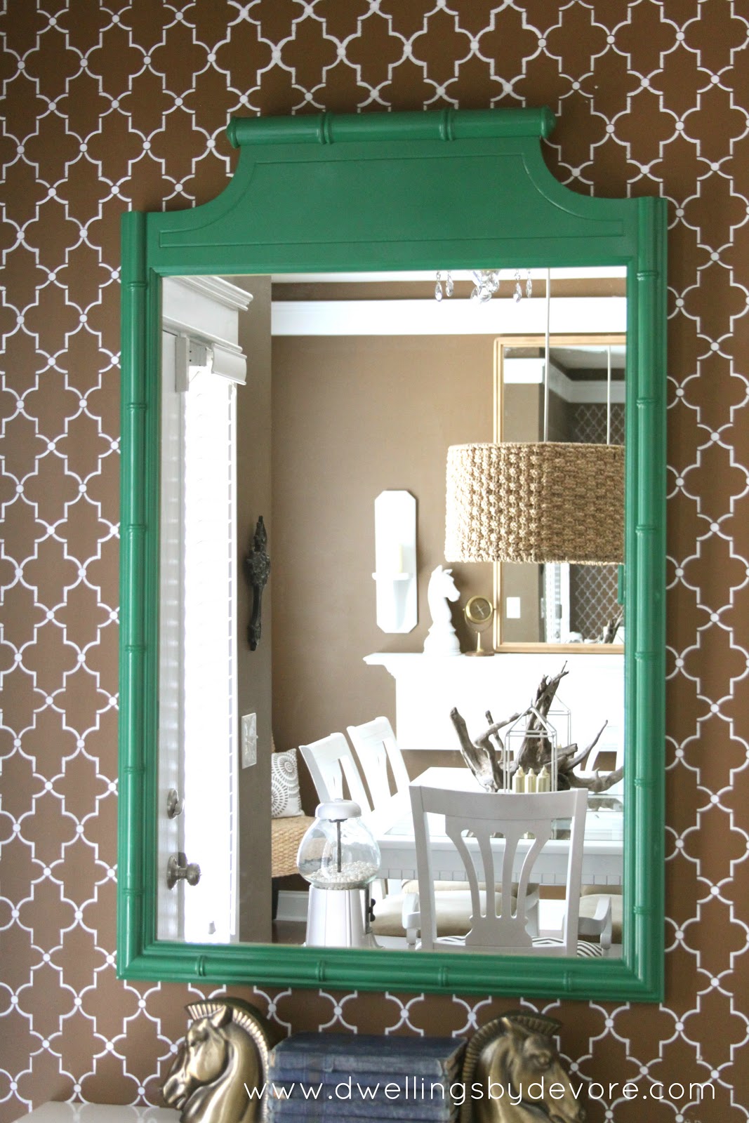 Dwellings By DeVore: Emerald Green Faux Bamboo Mirror