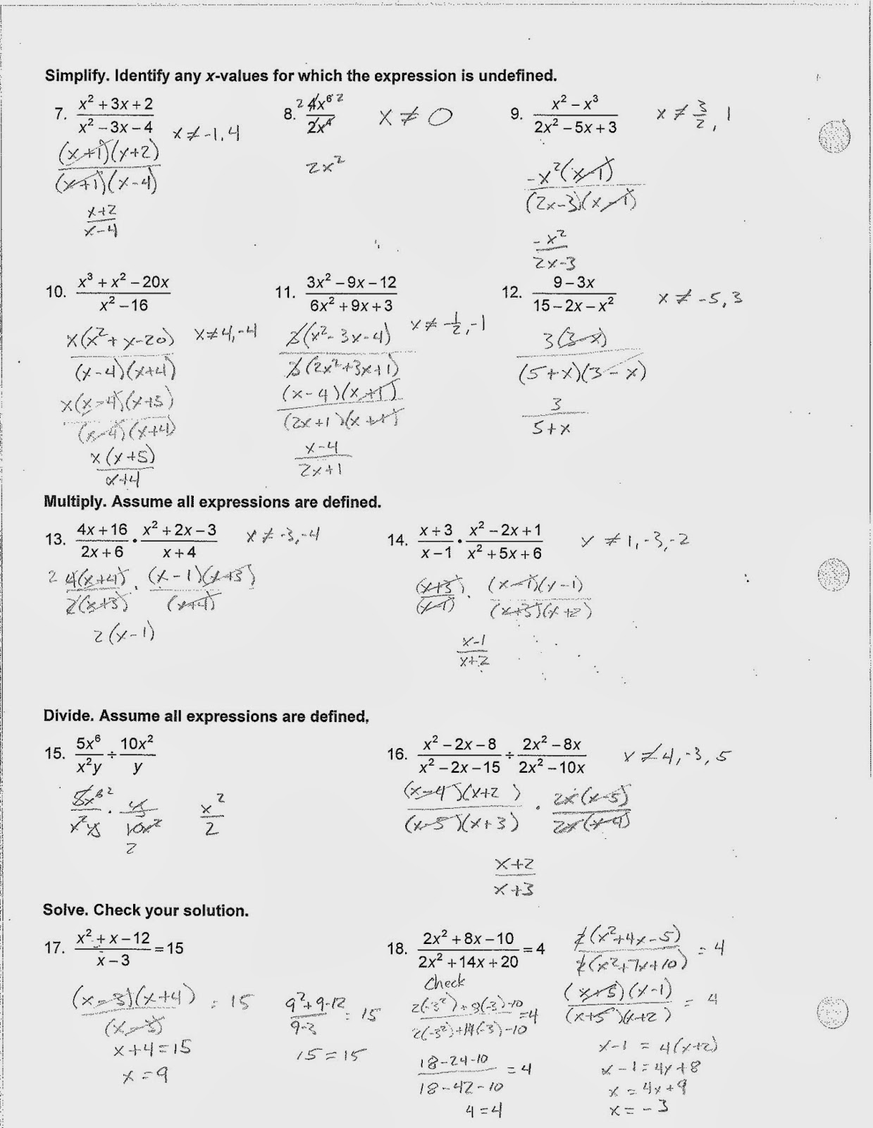 Mr. Doran's Algebra 2: Quiz Review for Friday
