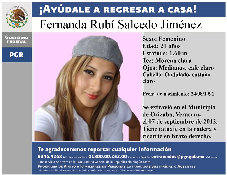 DESAPARECID@S EN LA REGION DE ORIZABA-CORDOBA: DESAPARECIDA: FERNANDA ...